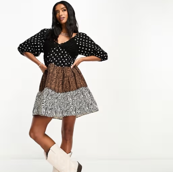 ASOS | Dresses | Asos Crochet Tiered Boho Dress With Pockets Size 6 ...